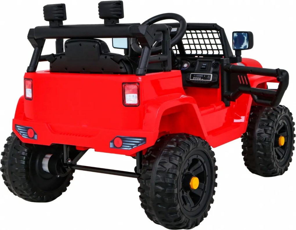 Ramiz Autíčko Jeep Dark Night na baterie pro děti červené + pomalý start + EVA kola + LED audio
