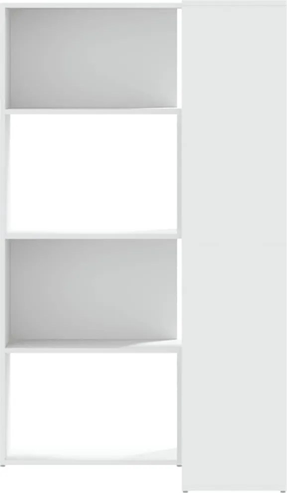 Rohová 4patrová knihovna bílá 85 x 85 x 140 cm kompozitní dřevo 3307810