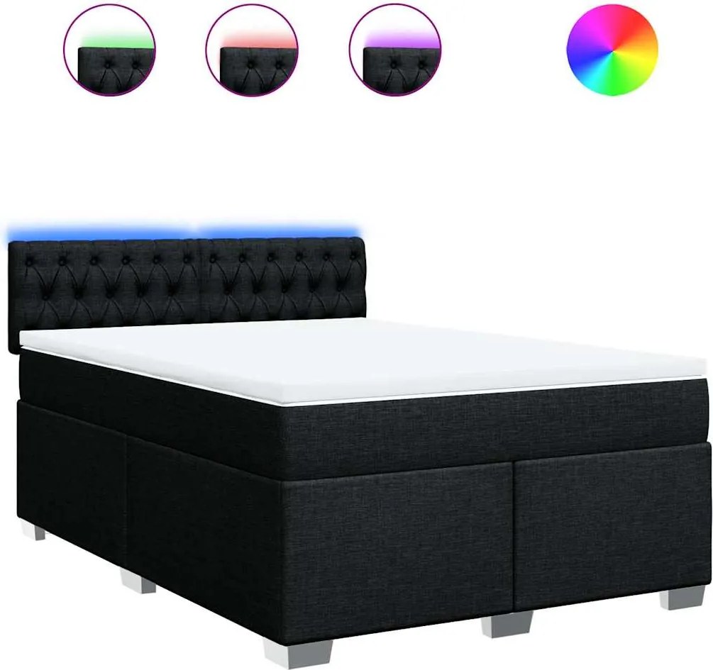 Box spring postel s matrací černá 160x200 cm textil 3288248