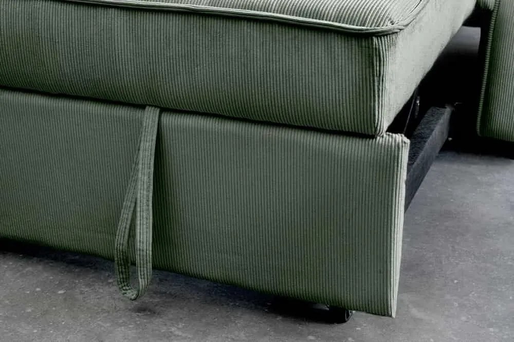 Designová rozkládací sedačka Zaragoza 180 cm zelený manšestr