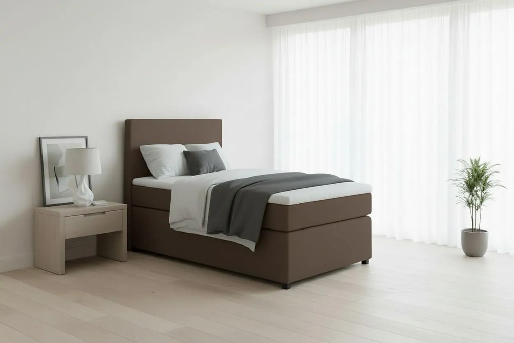 XXXLutz POSTEL BOXSPRING, 90/200 cm, hnědá MID.YOU - Jednolůžkové postele - 000044002903