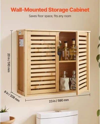 Koupelnová nástěnná skříňka VEVOR, 590 × 208 × 510 mm
