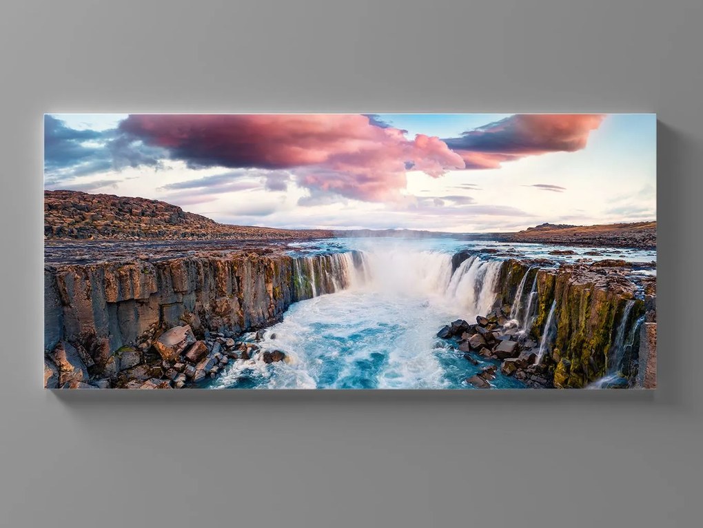 XXL obraz islandské vodopády selfoss Rozměr: 300 x 150 cm