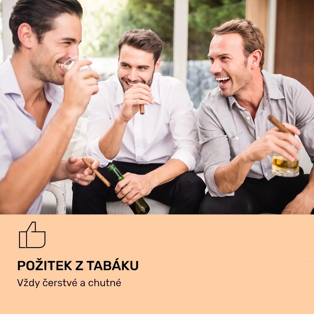 Klarstein El Presidente 23, humidor na doutníky, 23 l, 45 W, LED, dotykové ovládání, bukové dřevo