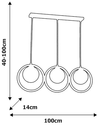 Lustr na lanku BOSTON 3xE14/40W/230V