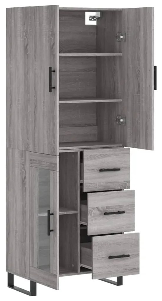 Skříň highboard šedá sonoma 69,5 x 34 x 180 cm kompozitní dřevo