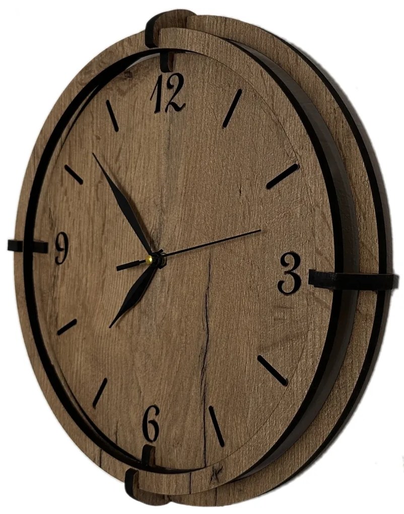 Li-Go "Kruh" Dřevěné hodiny 32/50 cm Provedení rámu, povrchu: ořech, rozměr obrazu: 50 cm