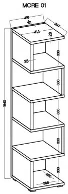 FALCO Knihovna Marek 01 Odstín: Sonoma