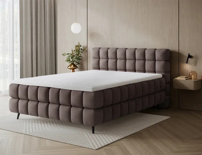 Kontinentální postel Sabrina 160x200, hnědá (tonall 22)