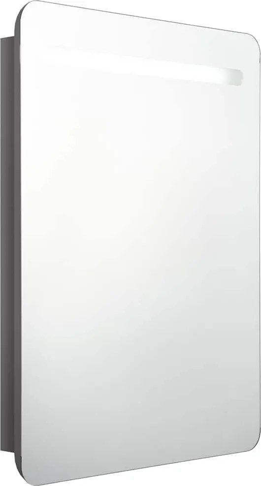 LED koupelnová skříňka se zrcadlem zářivě šedá 60 x 11 x 80 cm 326506