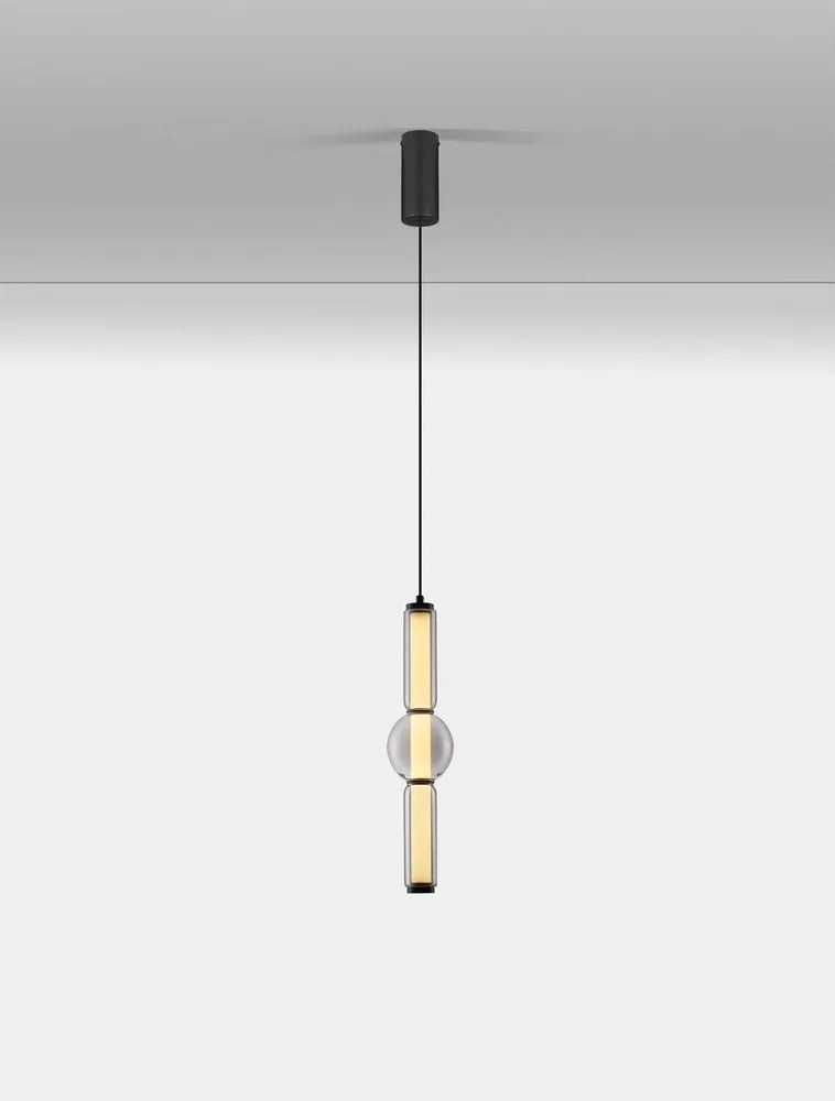 Šedé skleněné LED stmívatelné závěsné svítidlo ø 12 cm Ulon – Nova Luce