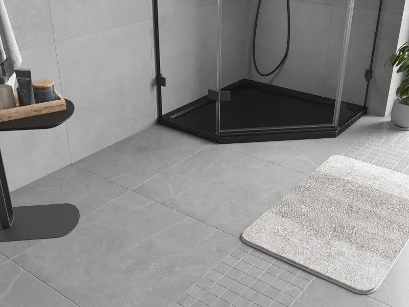 Mexen Flow, pětiúhelníková sprchová vanička slim 80 x 80 cm, černá matná, 46P708080