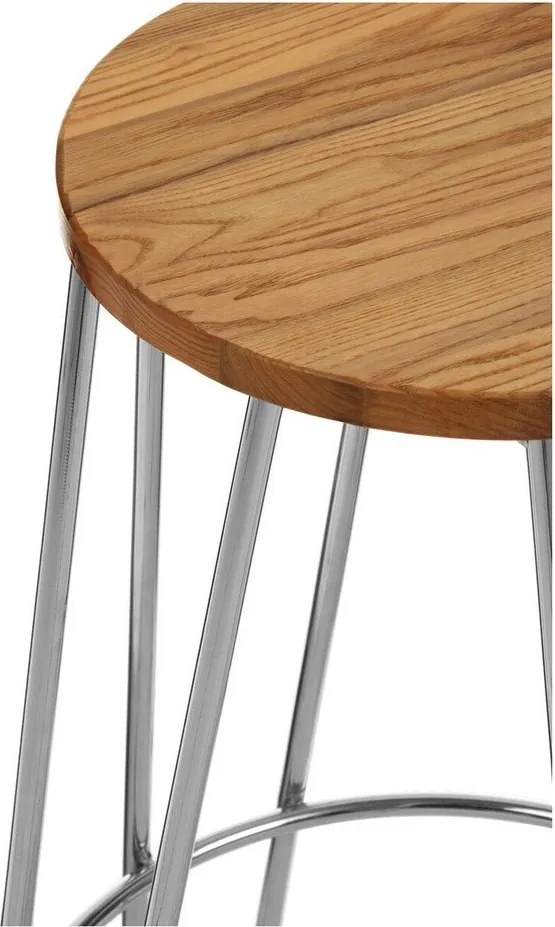 Barová stolička z jilmového dřeva ve stříbrné barvě/v přírodní barvě (výška sedáku 75 cm) District – Premier Housewares