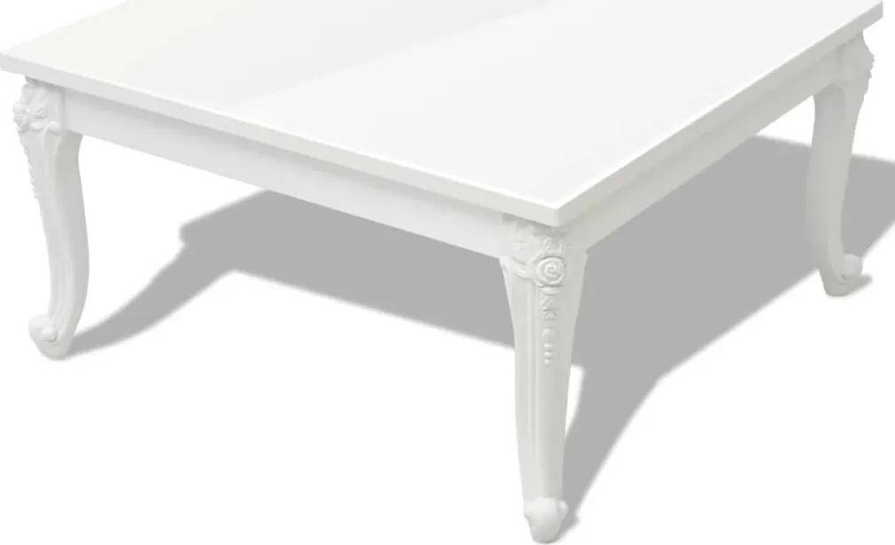 vidaXL Konferenční stolek 80x80x42 cm vysoký lesk bílý [243379]
