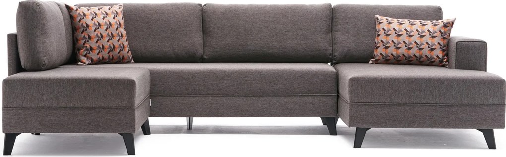 Hanah Home Šestimístná pohovka EFSUN hnědá 300 cm