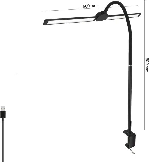 Brilagi - LED Stmívatelná stolní lampa USB VARIO LED/14W/5V 3000-6000K černá