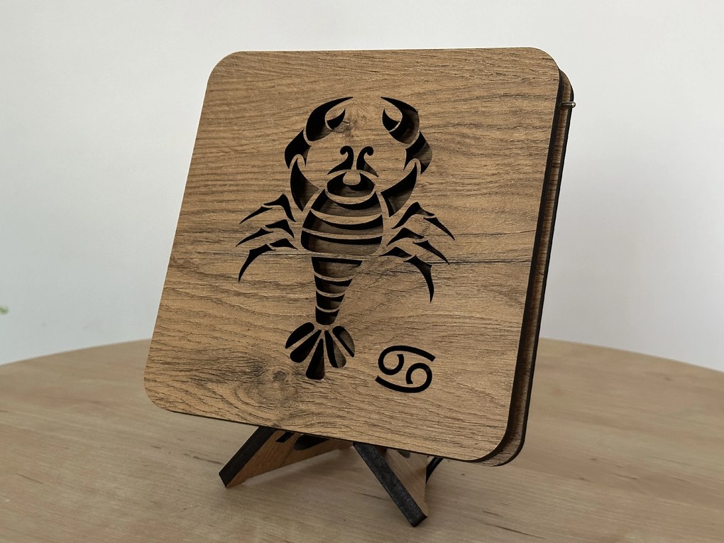 Li-Go Znamení "Rak" lampa 19x19 cm provedení povrchu: černá s patinou