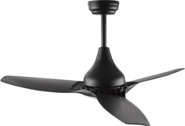 NV 5267302 Stropní ventilátor se světlem SAMOA tělo z oceli matná černá a sklo 3ABS černé listy LED 18W 3000K - NOVA LUCE