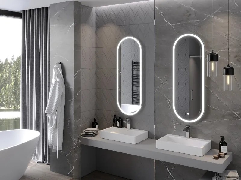 Mexen Bono, LED koupelnové zrcadlo s podsvícením 45 x 120 cm, 6000K, ochrana proti zamlžování, 9816-045-120-611-00