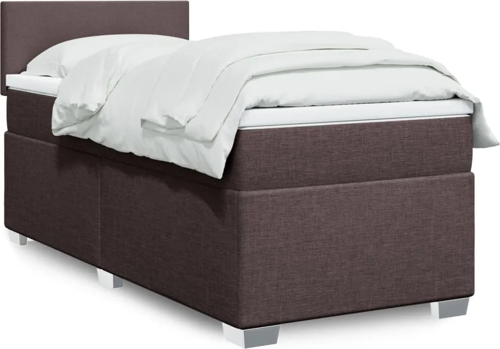 Box spring postel s matrací tmavě hnědá 80x200 cm textil 3285711