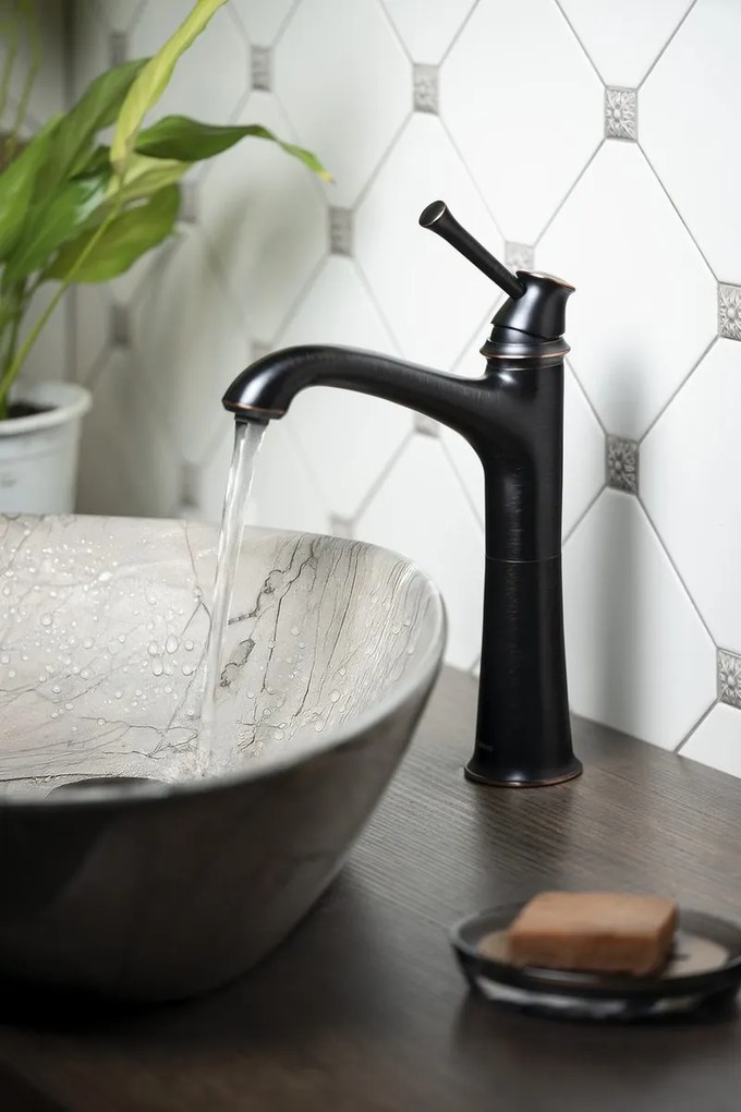 SAPHO CLASSIC retro stojánková umyvadlová baterie vysoká, olejem gumovaný bronz AZ006WB