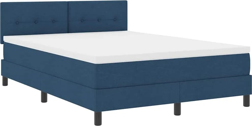 Postel s boxspringem s čelo Modrá 160 x 200 cm textil 3338705