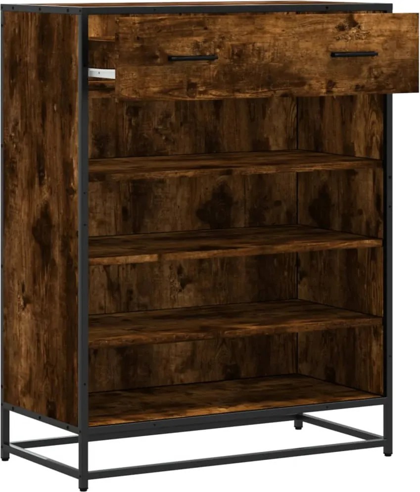 Botník kouřový dub 75 x 38 x 97,5 cm kompozitní dřevo a kov 3300877