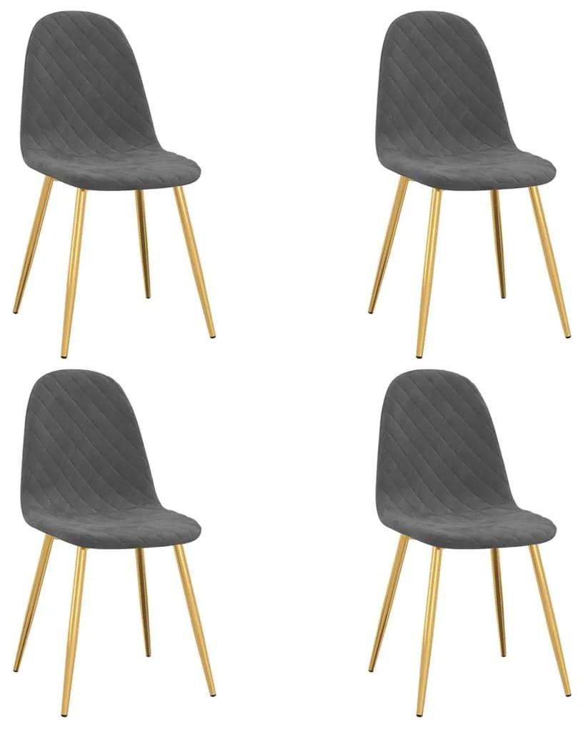 Jídelní židle Haber - 4 ks | tmavě šedé