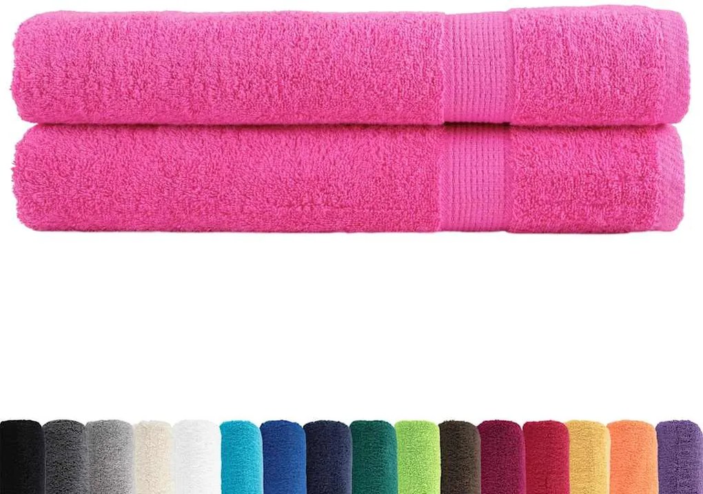 Premium ručníky SOLUND 2 ks růžové 100 x 200 cm 600 g/m² 137533