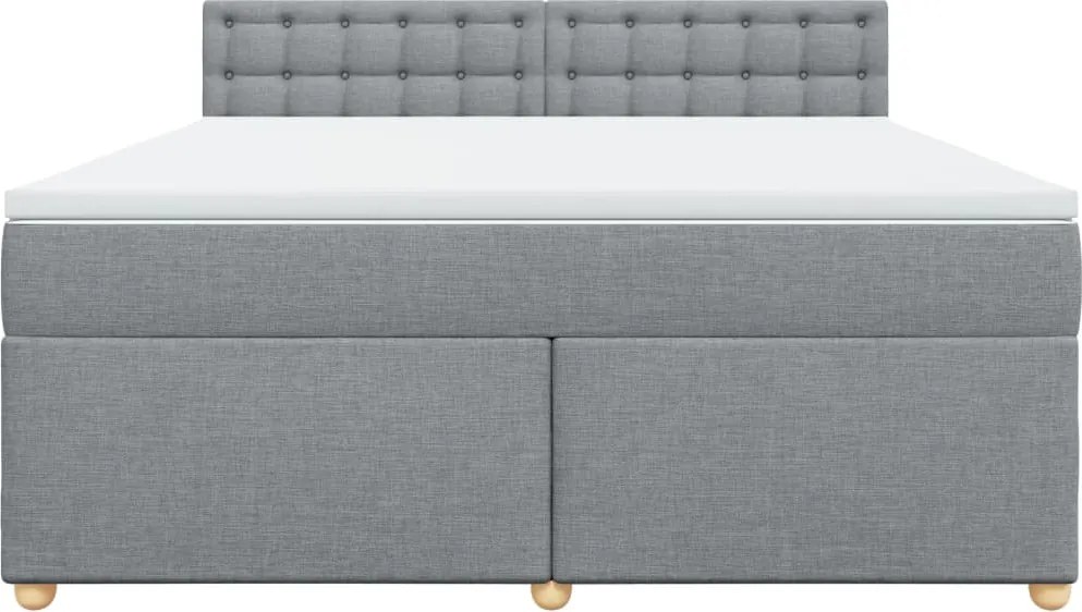 Box spring postel s matrací světle šedá 180 x 200 cm textil 3289073