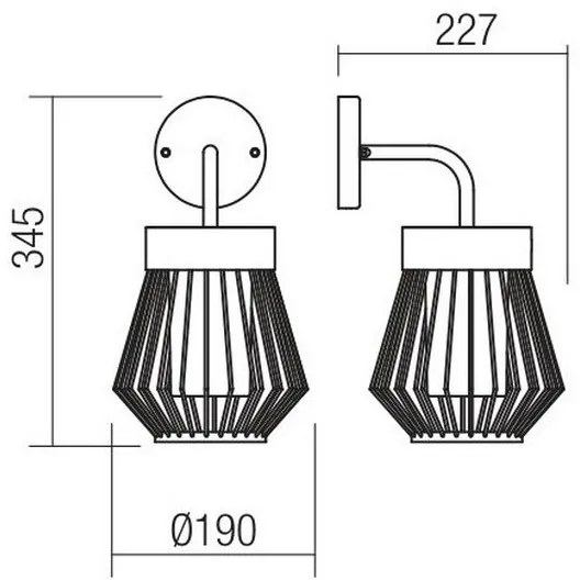 Redo 9843 - Venkovní nástěnná lampa TITTI 1xE27/42W/230V IP44 antracit