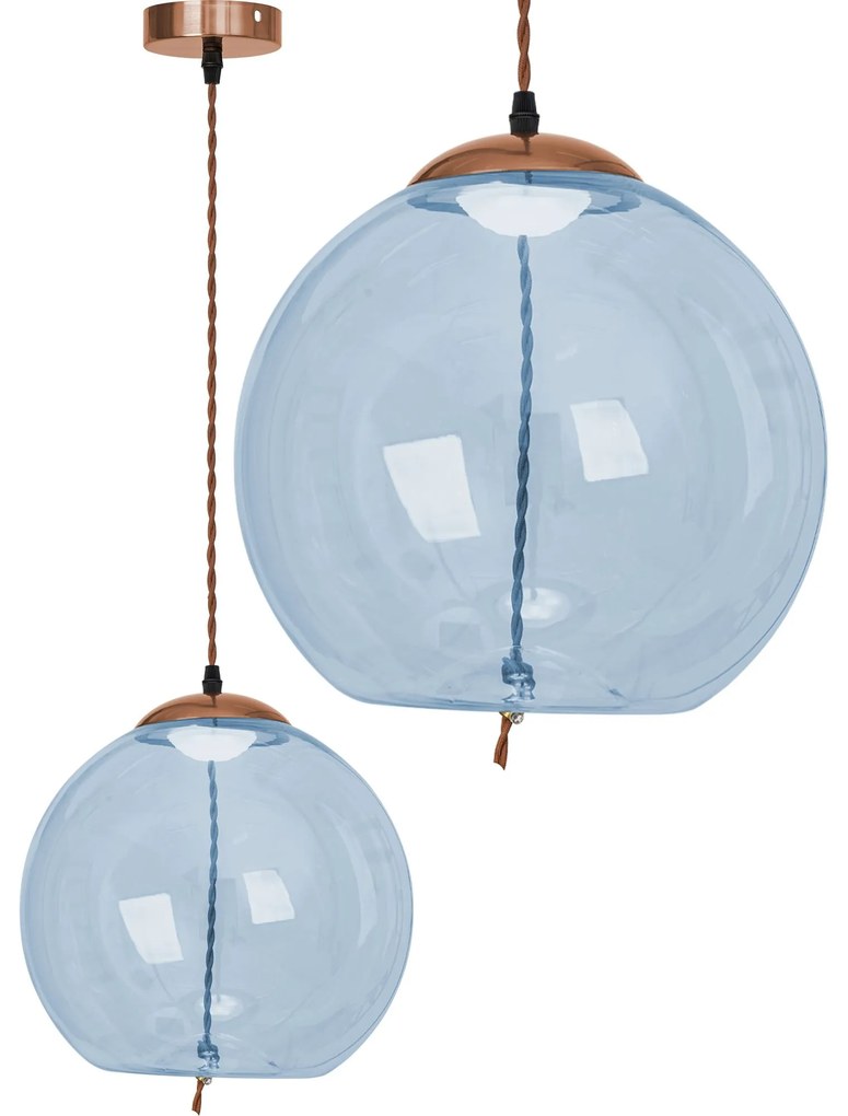 Toolight Toolight, LED skleněné stropní závěsné svítidlo APP445-CP, modrá, OSW-00576