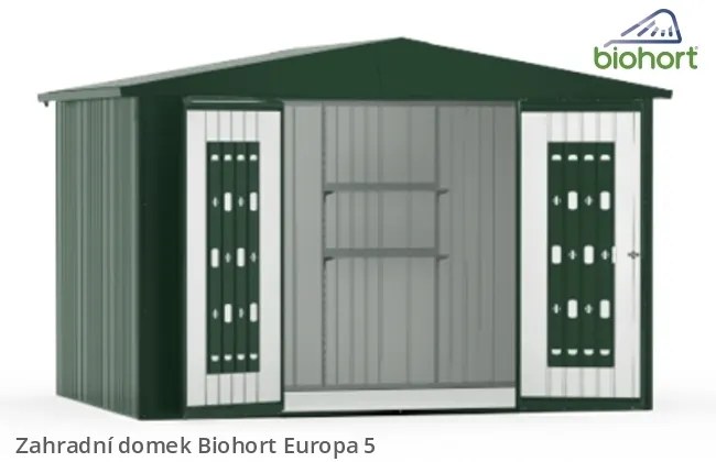 Biohort Zahradní domek EUROPA 5 Barva: tmavě zelená