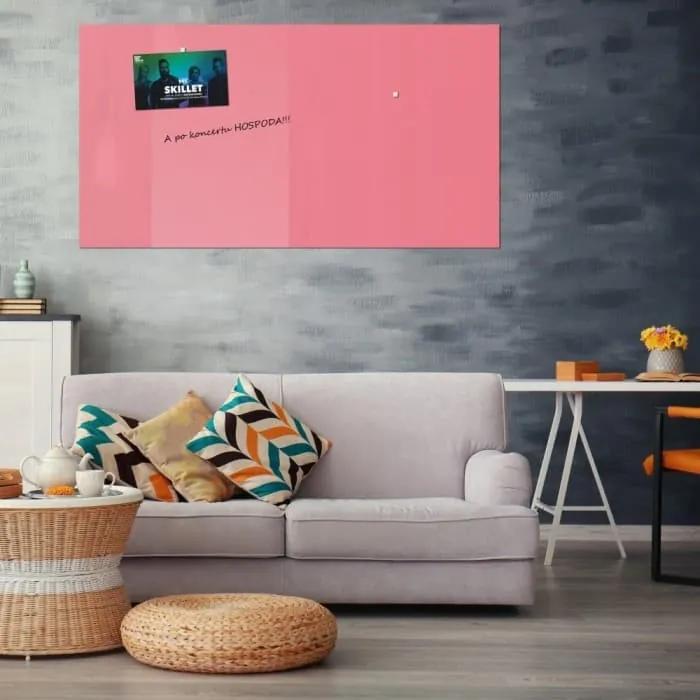 Růžová perlová skleněná magnetická tabule domácí Smatab® - 120 × 180 cm