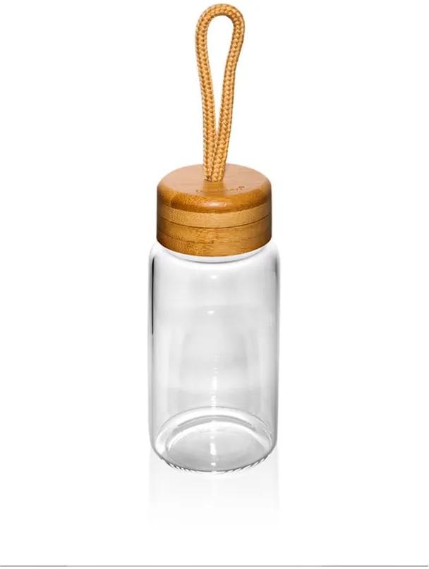 Skleněná lahev s bambusovým uzávěrem Bambum Diem, objem 200 ml