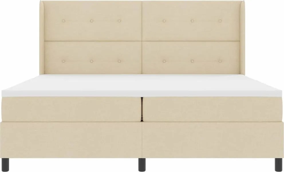 Postel s boxspringem s polštářem Krémová 200 x 200 cm textil 3341670