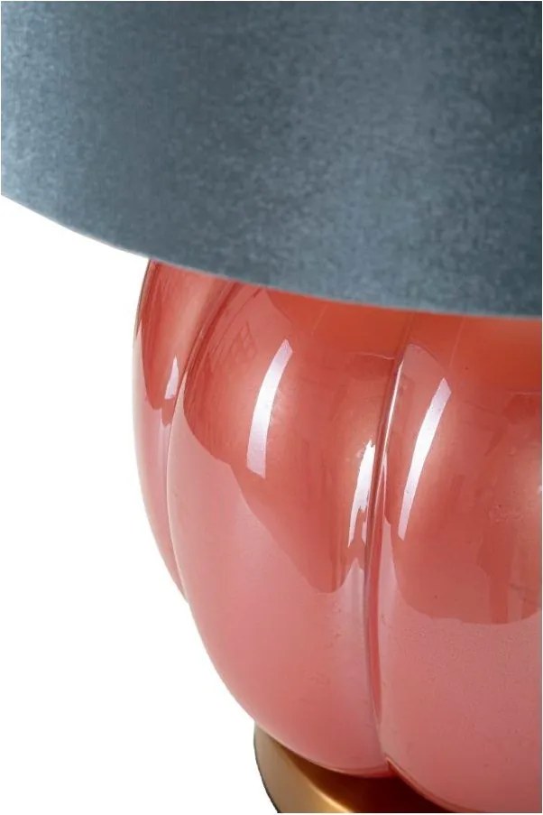 Červená/modrá skleněná stolní lampa s textilním stínidlem (výška 50 cm) Helene – Mauro Ferretti