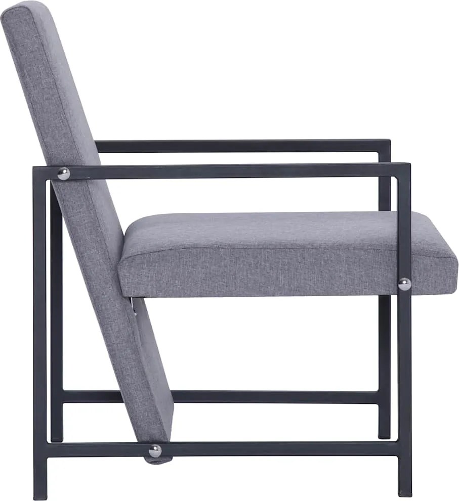 Křeslo světle šedé textil 282155