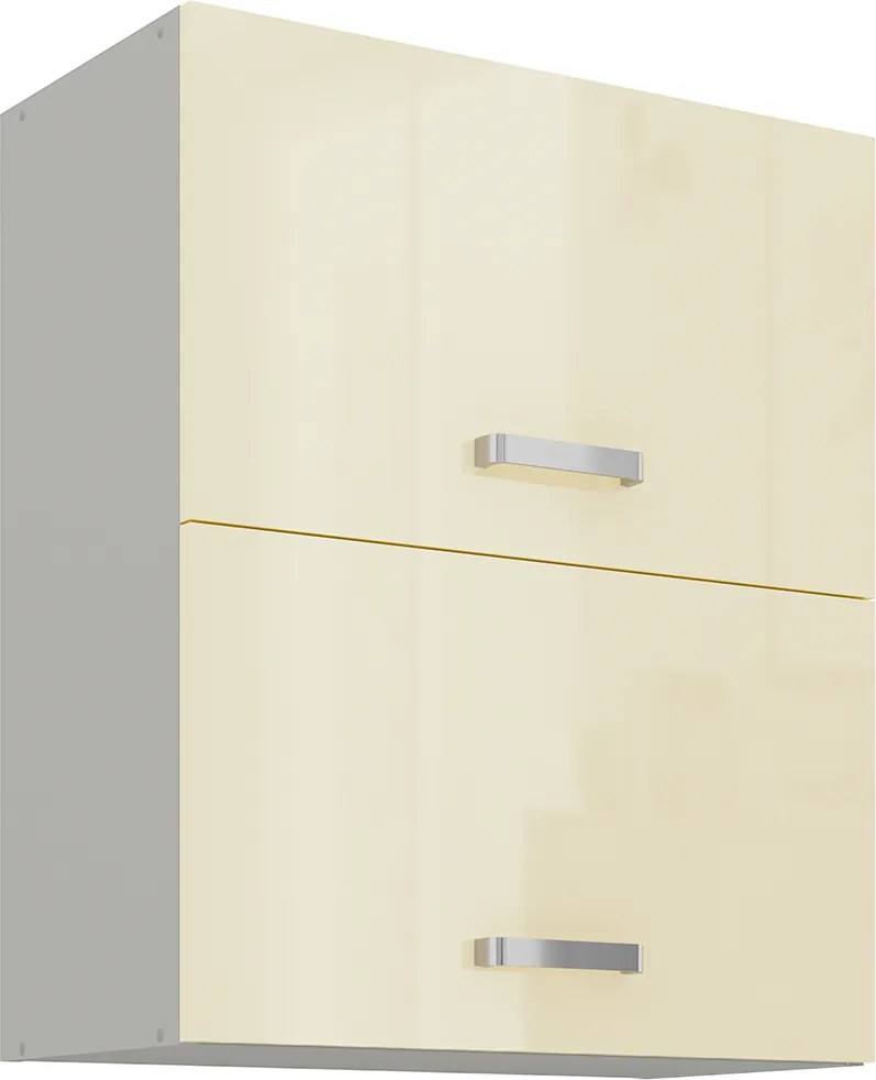 KARMEN | horní skříňka 60 GU-72 2F výklopná | 60 cm | světle šedá/krémová lesk