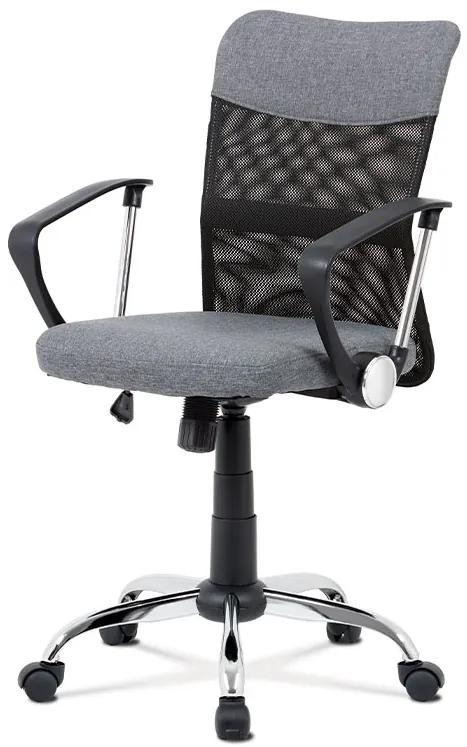 Dětská kancelářská židle na kolečkách Autronic KA-V202 Grey – s područkami, síťovaný opěrák