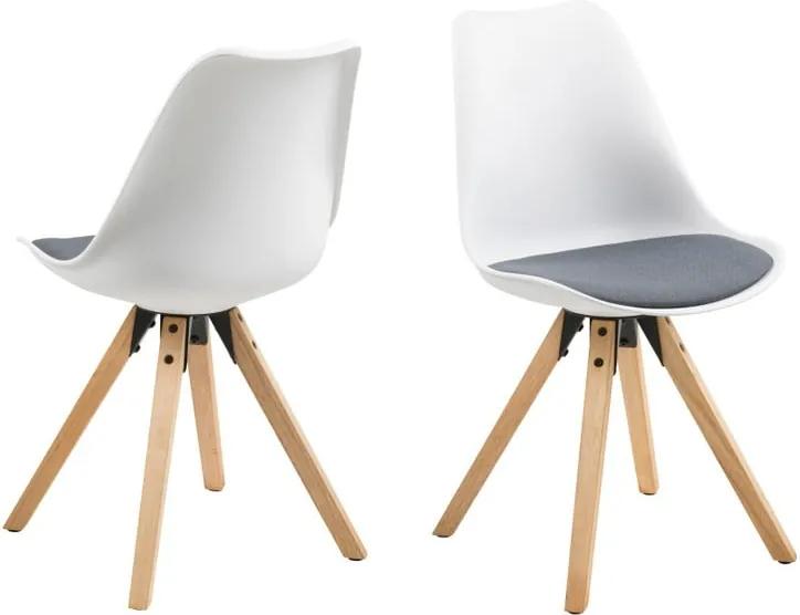 Sada 2 bílo-šedých jídelních židlí Actona Damia