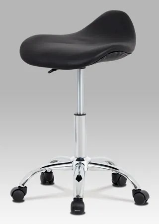 Kancelářská židle z černé ekokůže bez opěráku KA-P201 BK