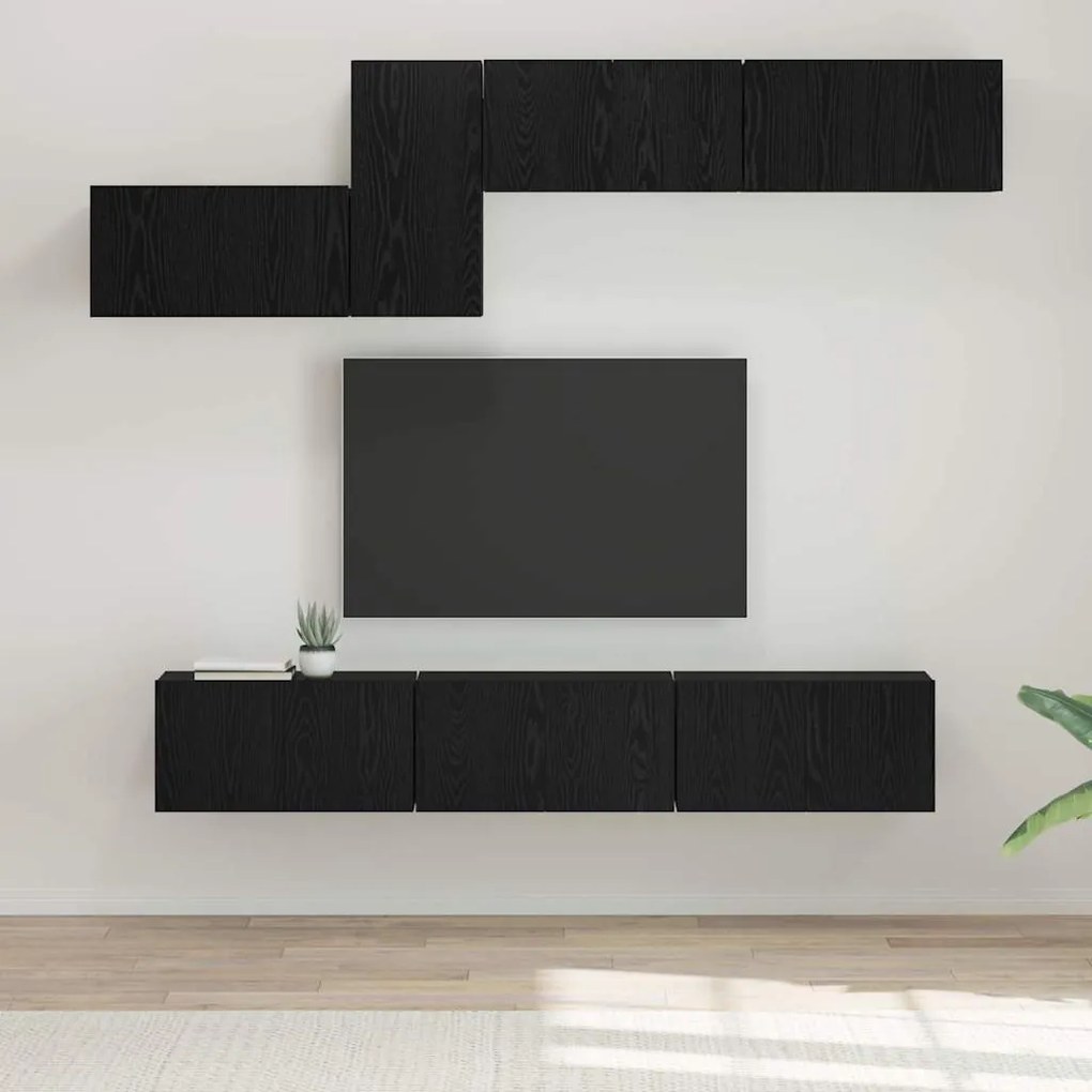 Sestava TV skříněk 7 ks Černý dub Kompozitní dřevo 3393487