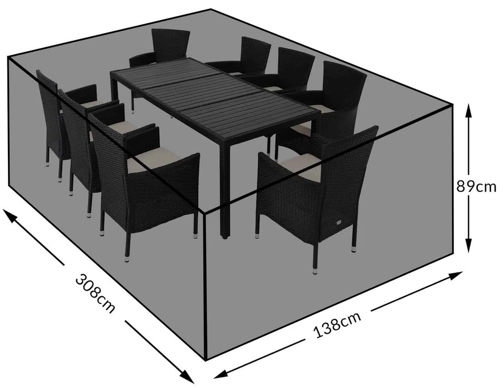 Ochranný obal sedací soupravy 308 x 138 x 89 cm, zelený