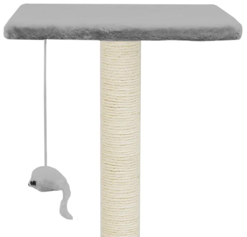 Škrabadlo pro kočky se sisalovými sloupky - šedý | 95 cm