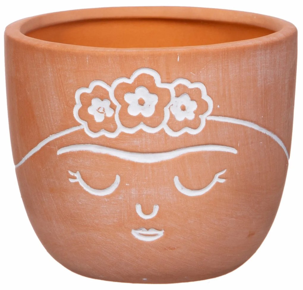 sass & belle Keramický obal na květináč Frida Mini, oranžová barva, hnědá barva, keramika