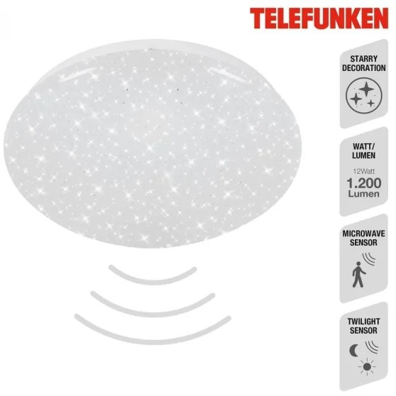 Telefunken 601706TF - LED Stropní svítidlo se senzorem LED/12W/230V pr. 27 cm