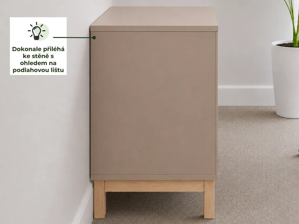Psací stůl MODEL se šuplíkem a skříňkou do dětského pokoje Zvolte barvu: Kašmírová s bílým úchytem, Zvolte rozměr: 100x60 cm, Zvolte stranu: Pravá