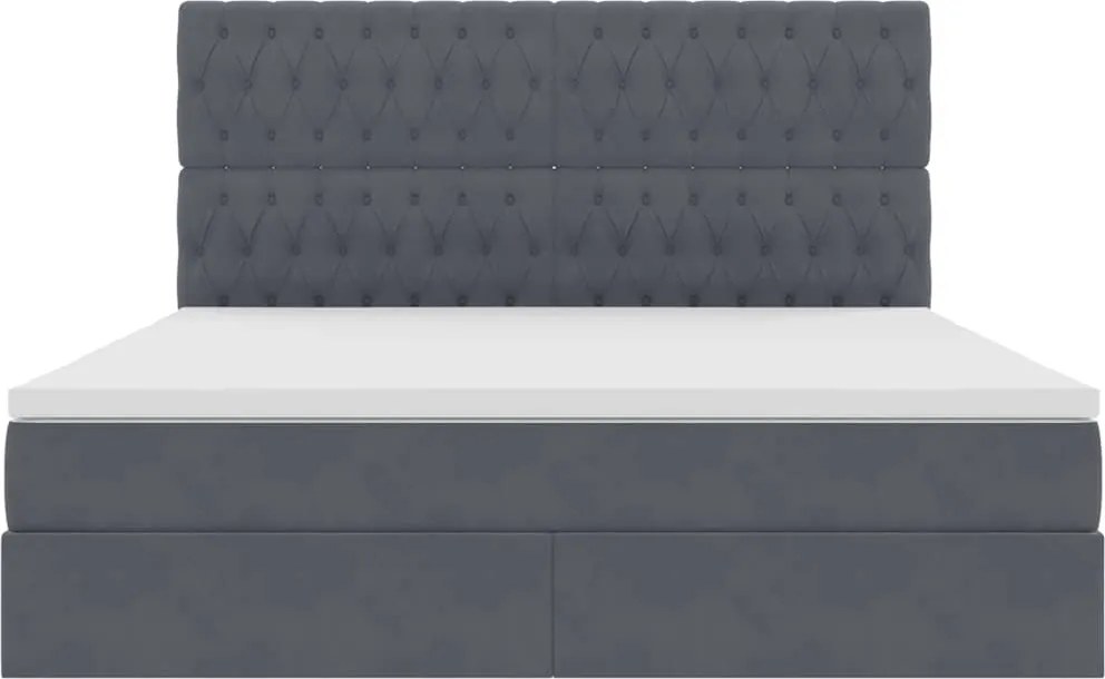 Postel s úložným prostorem a matrací Tmavě šedá 180 x 200 cm 3372106