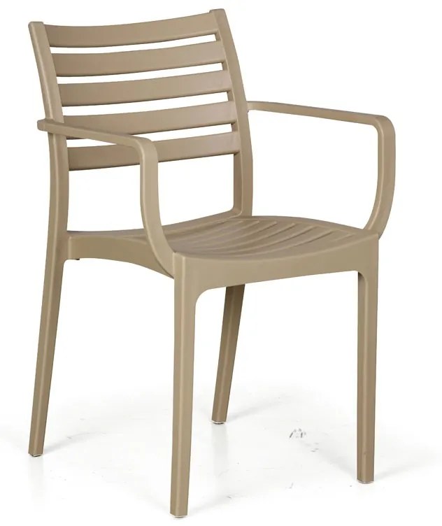 B2B Partner Plastová bistro stolička SLENDER, béžová, balení 4 ks